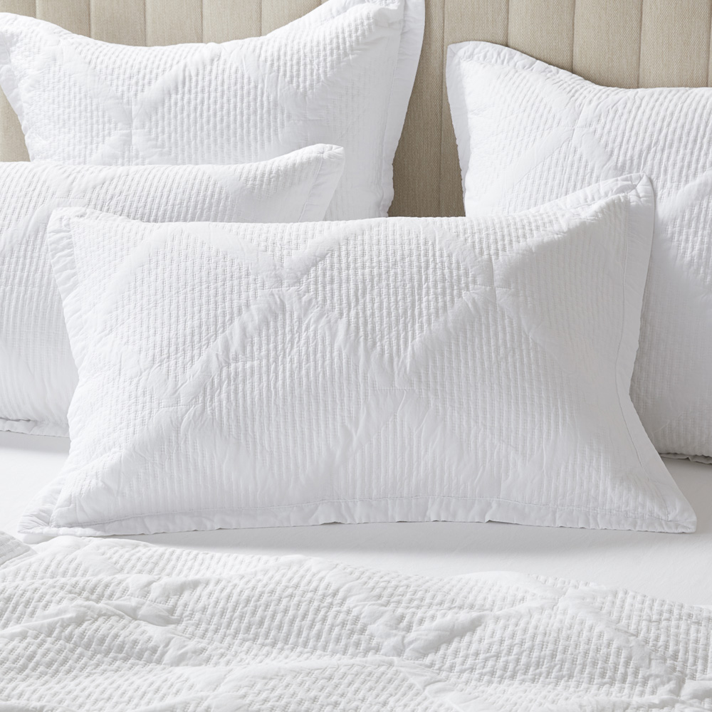 Peyton Off White Quilted Pillowcases | Adairs