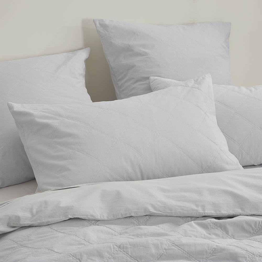 Stonewashed Cotton Cloud Quilted Pillowcase | Adairs