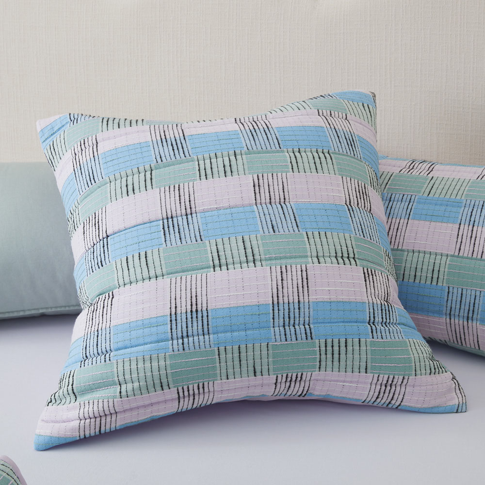 Indie Lilac Check Quilted Coverlet Separates | Adairs