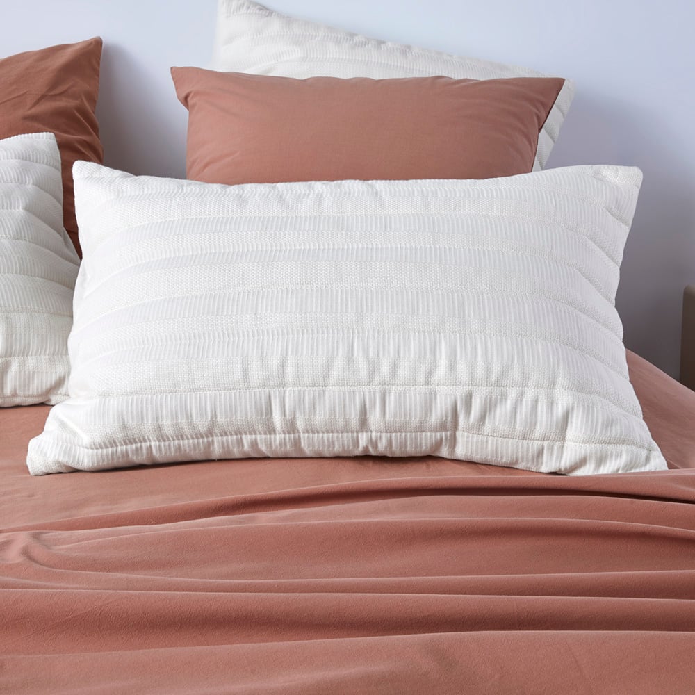 Nala Cream Quilted Pillowcases | Adairs