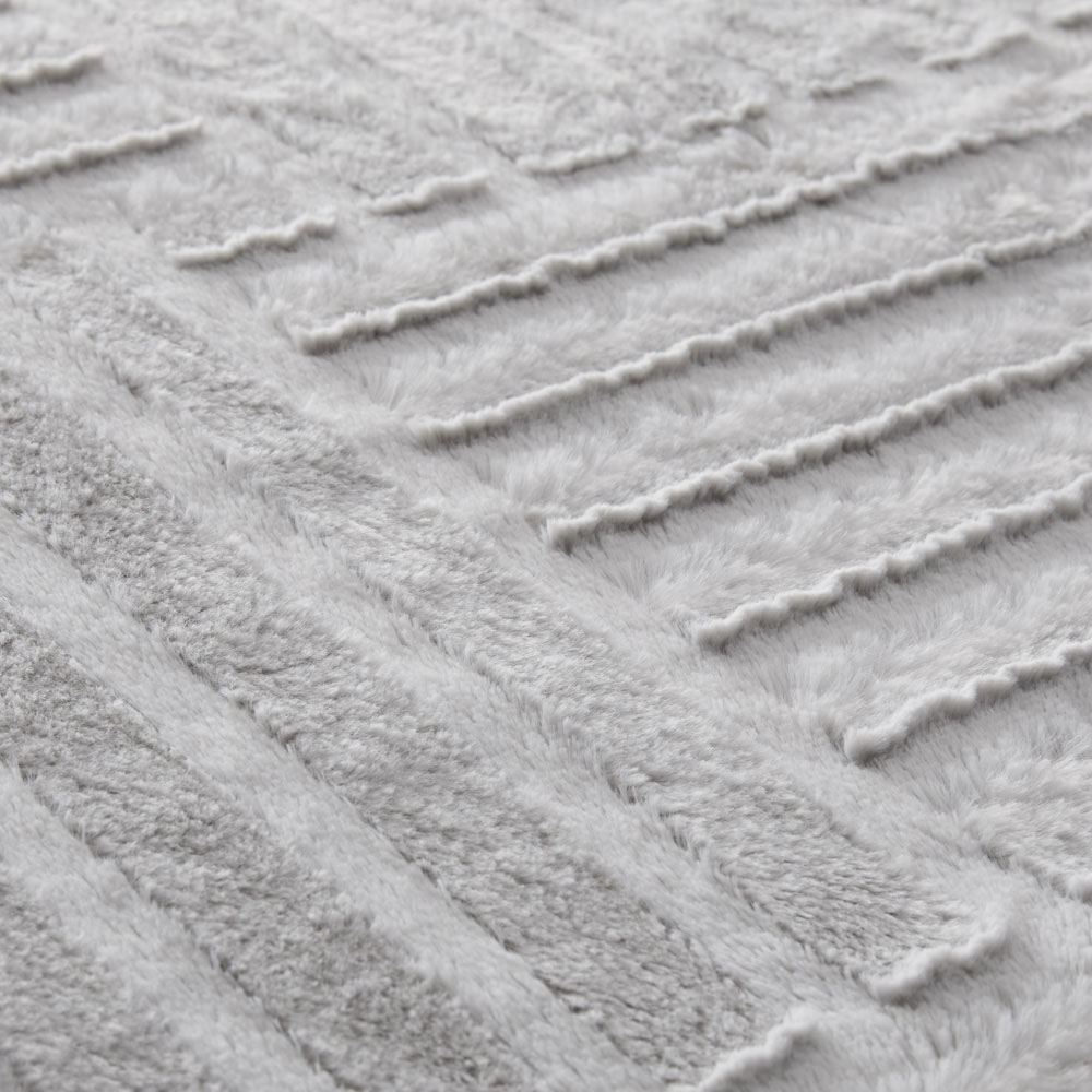 Drew Silver Faux Fur Quilt Cover Separates | Adairs