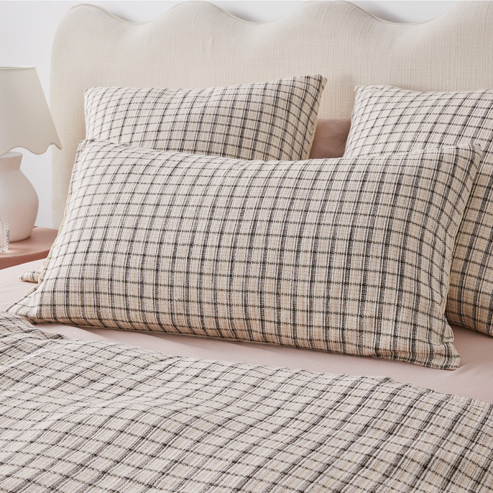 Eva Cream Check Quilt Cover Separates | Adairs