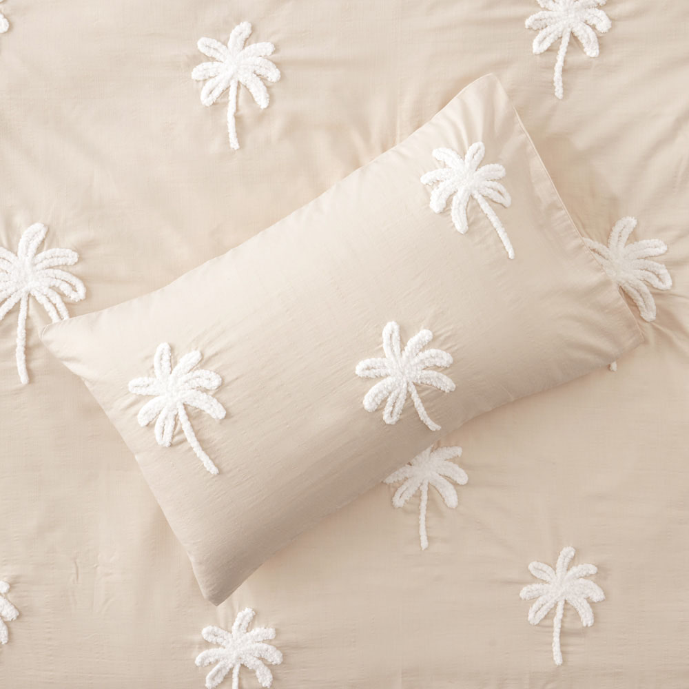 Palm Natural Tufted Quilt Cover Set | Adairs