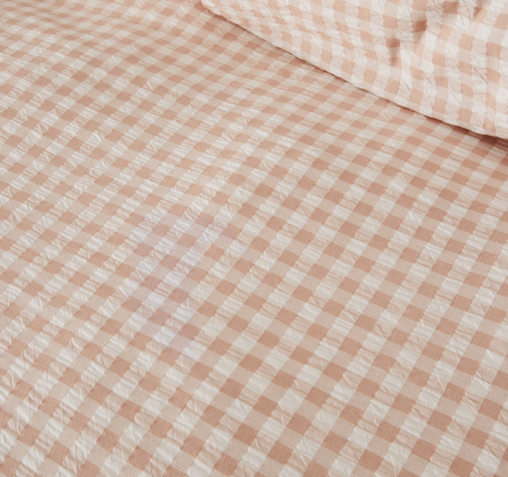 Talia Pink Sand Check Quilt Cover Set + Separates | Adairs