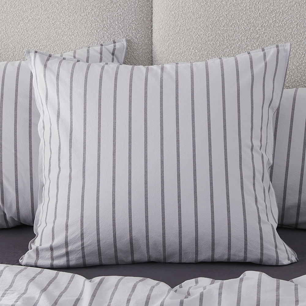Stonewashed Cotton Cloud Stripe Quilt Cover Separates | Adairs