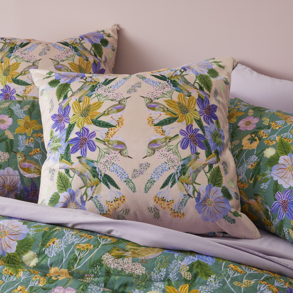 Sephora Floral Garden Green Quilted Quilt Cover Separates | Adairs