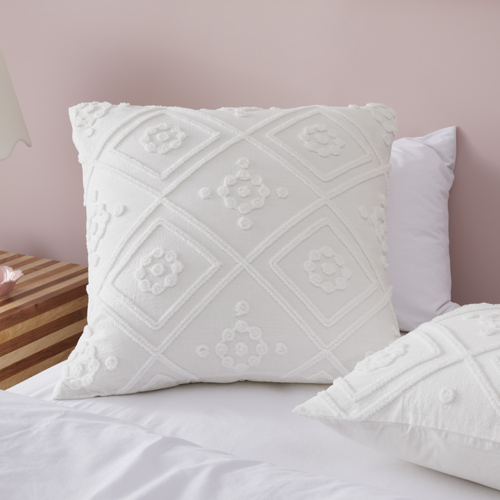 Anastasia White Tufted Pillowcases | Adairs