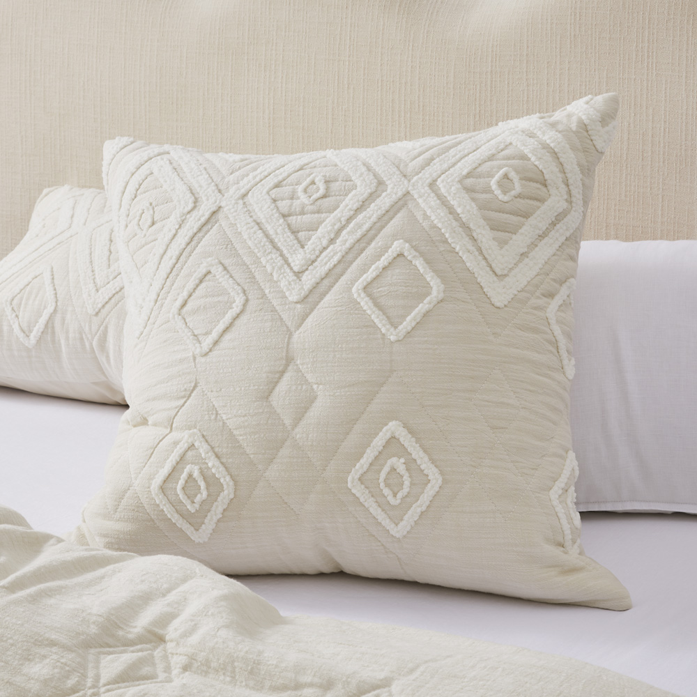 Bengal Tufted Natural Quilted Pillowcases | Adairs