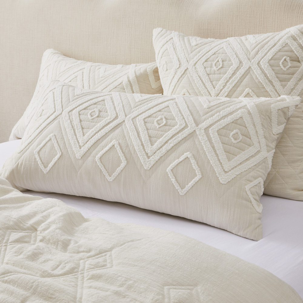 Bengal Tufted Natural Quilted Pillowcases | Adairs