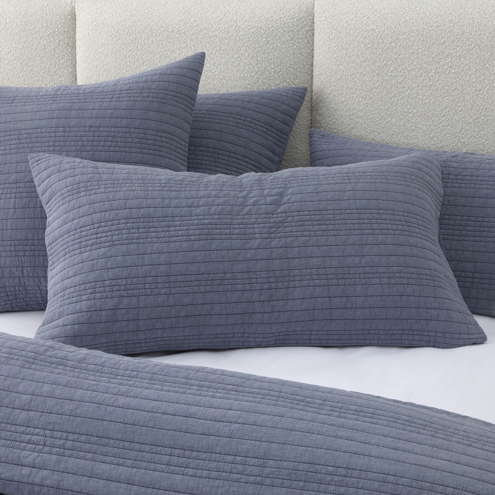 Denver Denim Quilted Pillowcases | Adairs