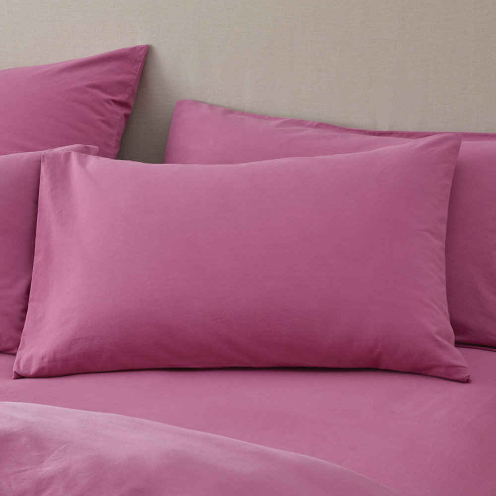Stonewashed Cotton Boysenberry Pillowcases | Adairs