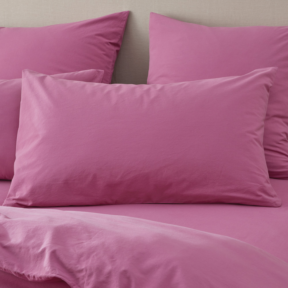 Stonewashed Cotton Boysenberry Pillowcases | Adairs