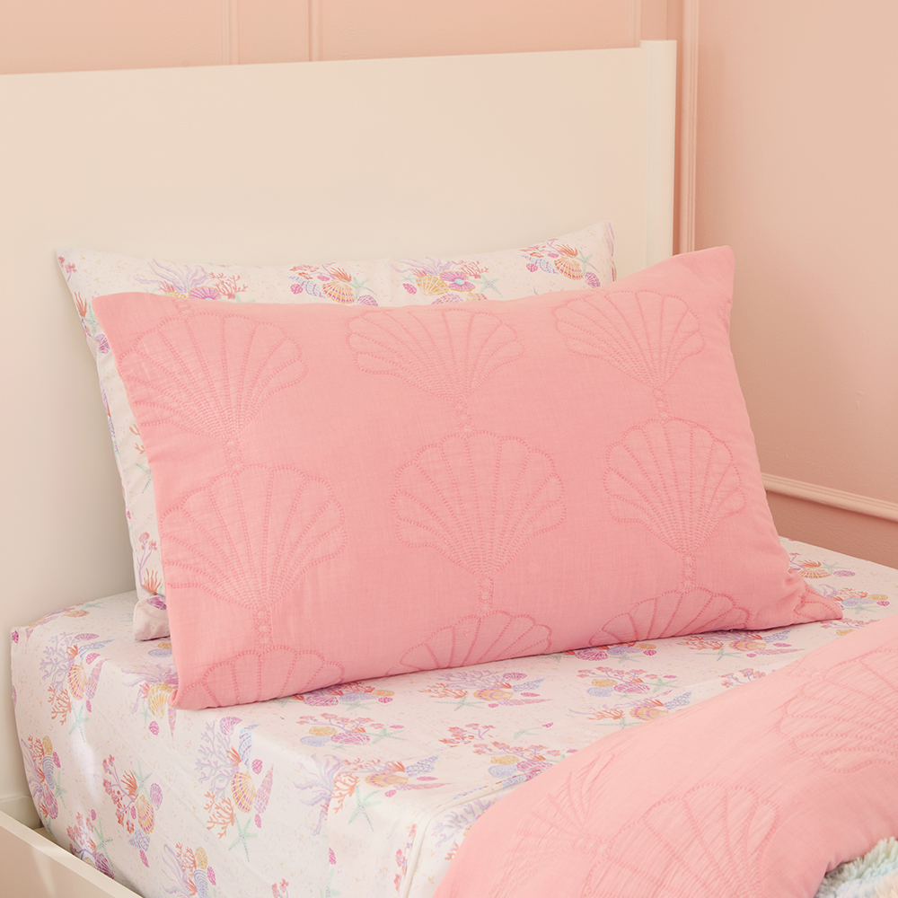 Adairs Kids - Shell Coral Quilted Quilt Cover Set | Adairs