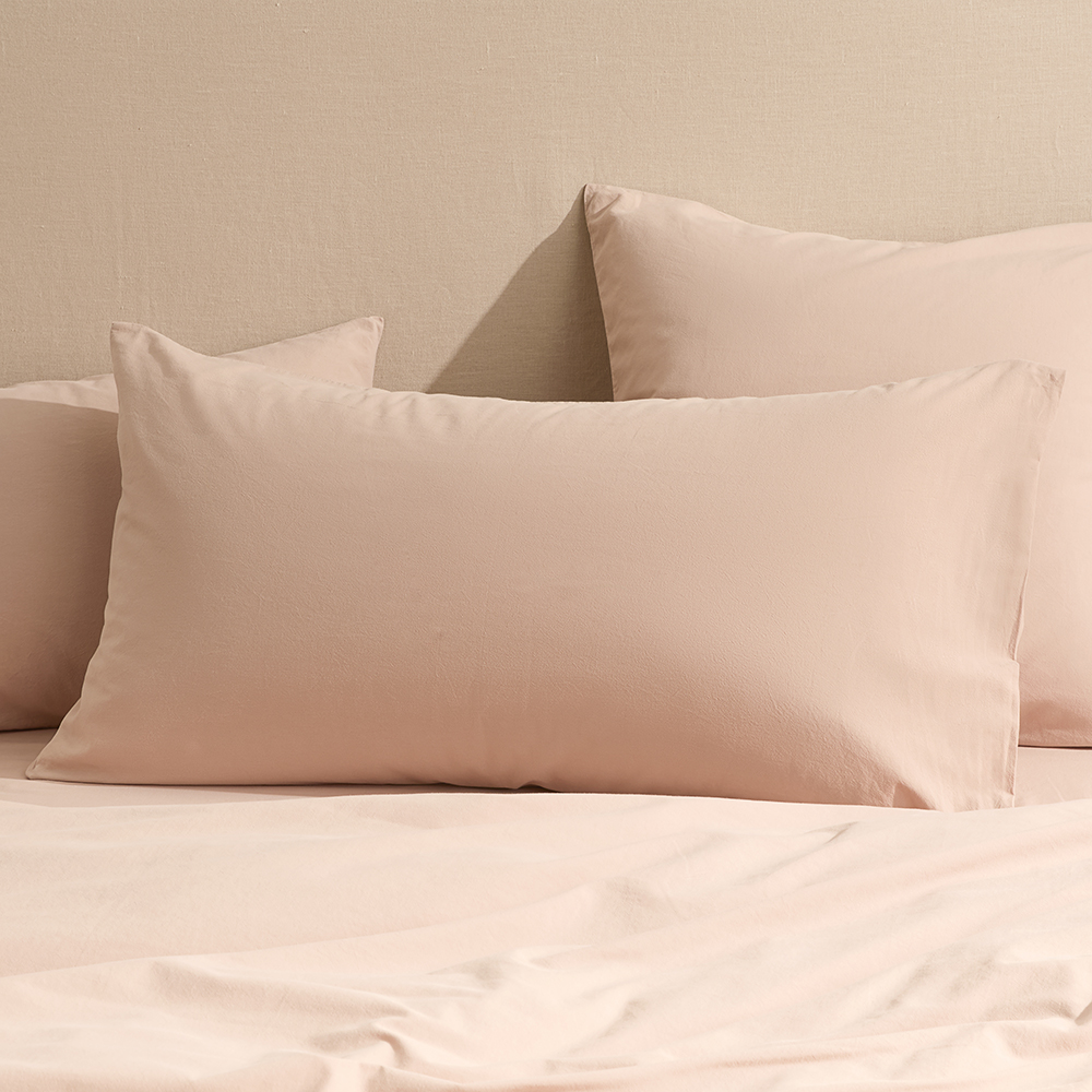 Stonewashed Cotton Mocha Pillowcases | Adairs