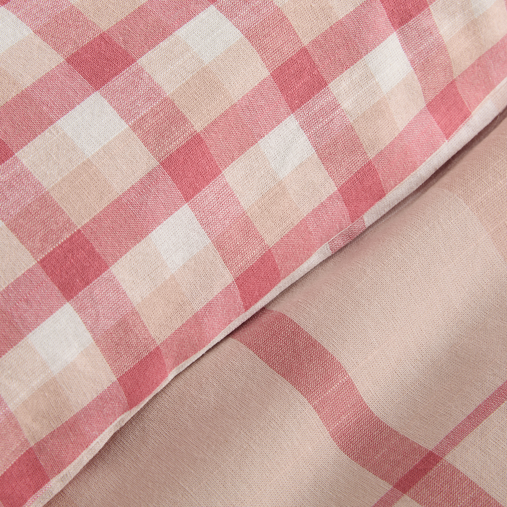 Tillie Check Pink Ruffle Quilt Cover Set + Separates | Adairs