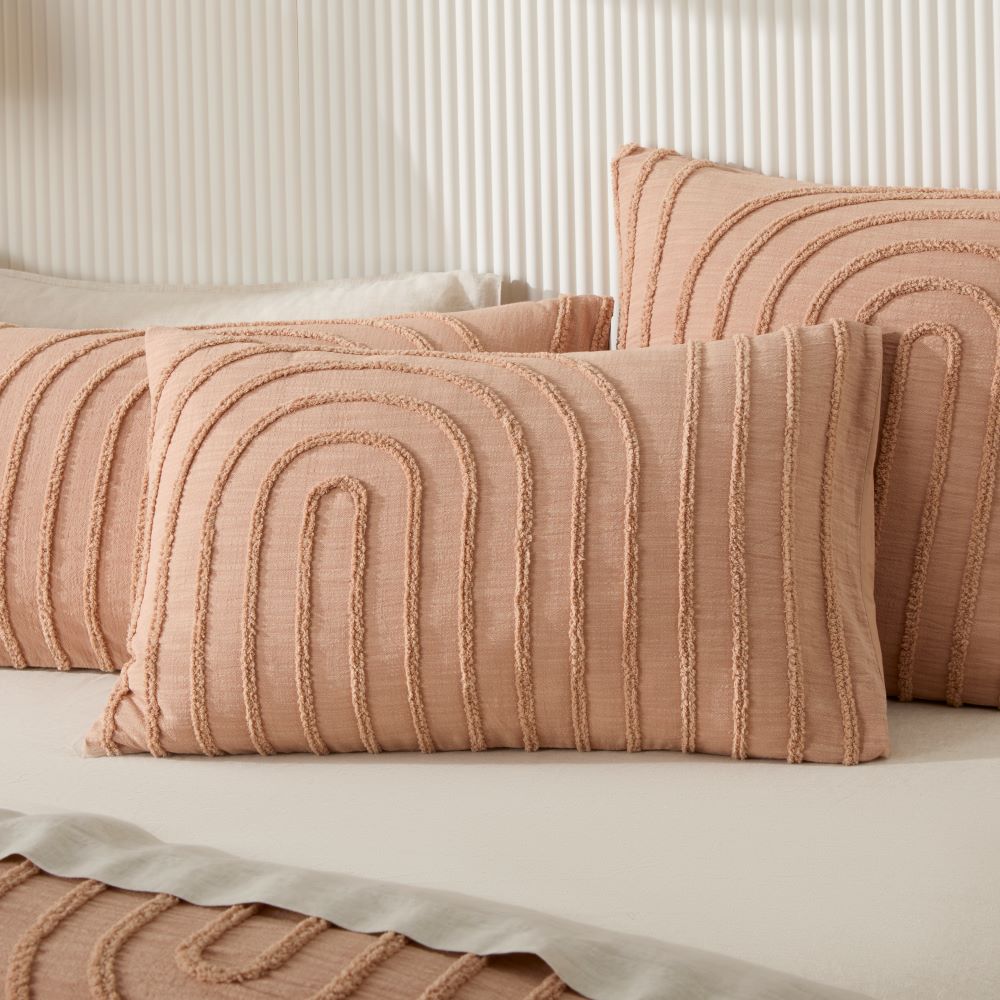 Kori Nougat Tufted Pillowcases | Adairs