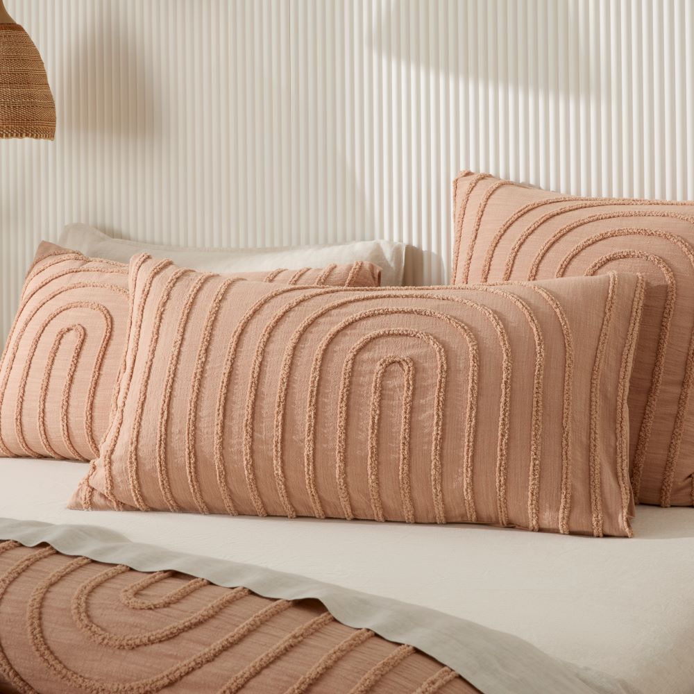 Kori Nougat Tufted Pillowcases | Adairs