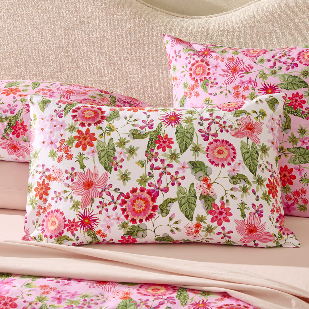 Sofia Floral Raspberry Quilt Cover Set + Separates | Adairs