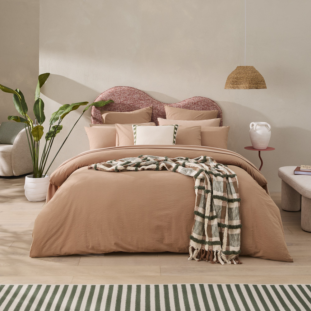 Talia Hazelnut Quilt Cover Set + Separates | Adairs