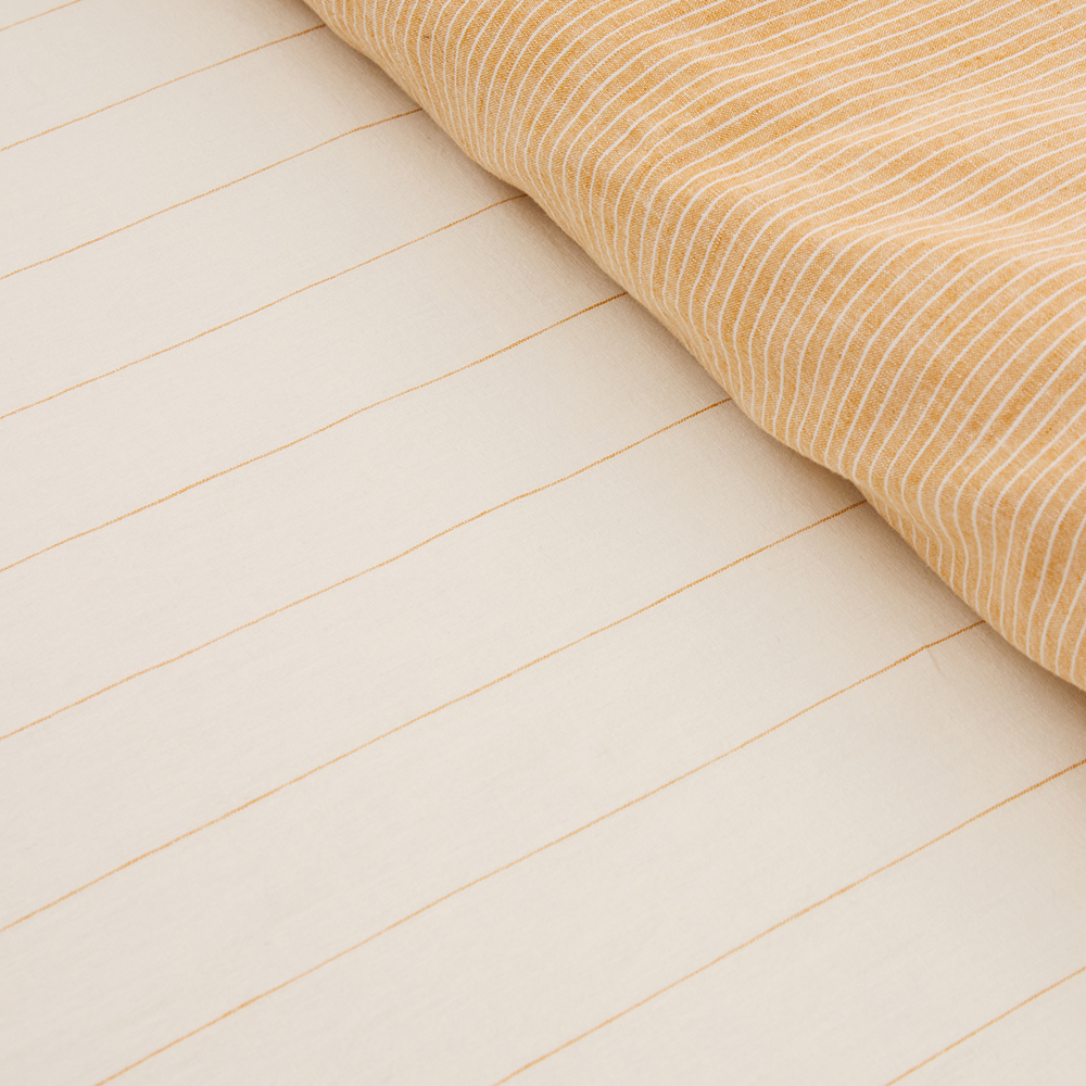 Vintage Washed Linen Cotton Mustard Stripe Quilt Cover Set + Separates ...
