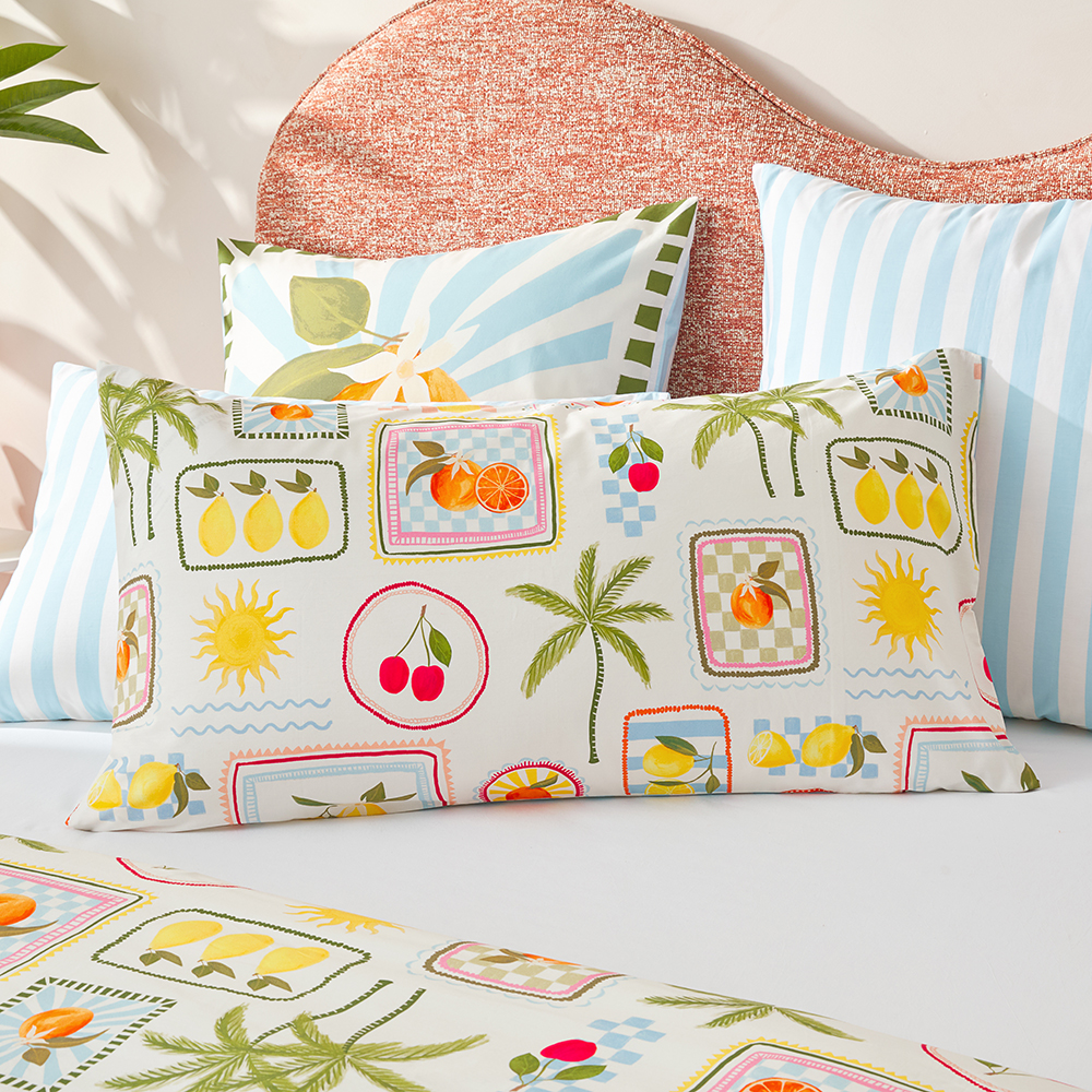 Positano Pale Blue Quilt Cover Set + Separates | Adairs