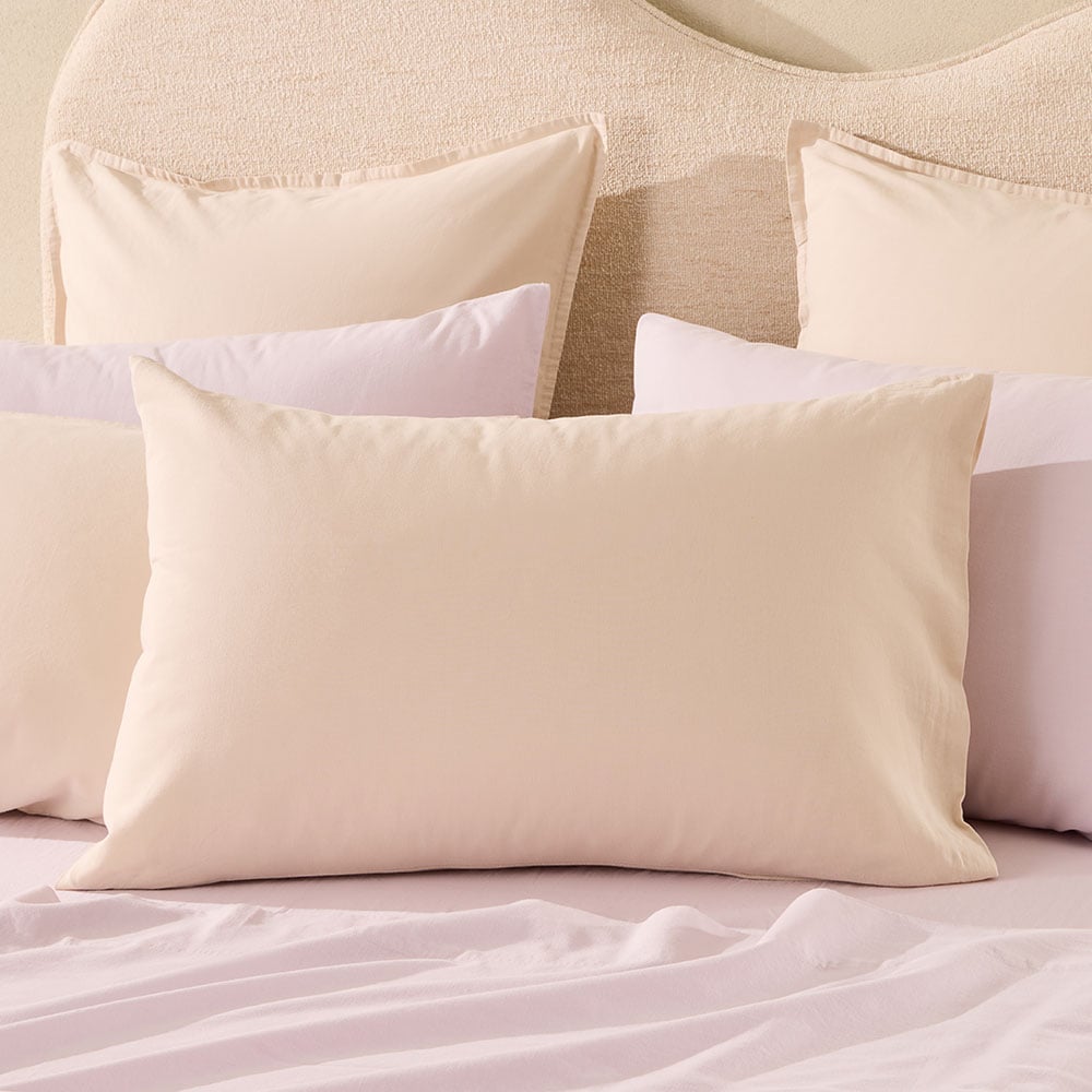 Relaxed Linen Look Natural Quilt Cover Set + Separates | Adairs