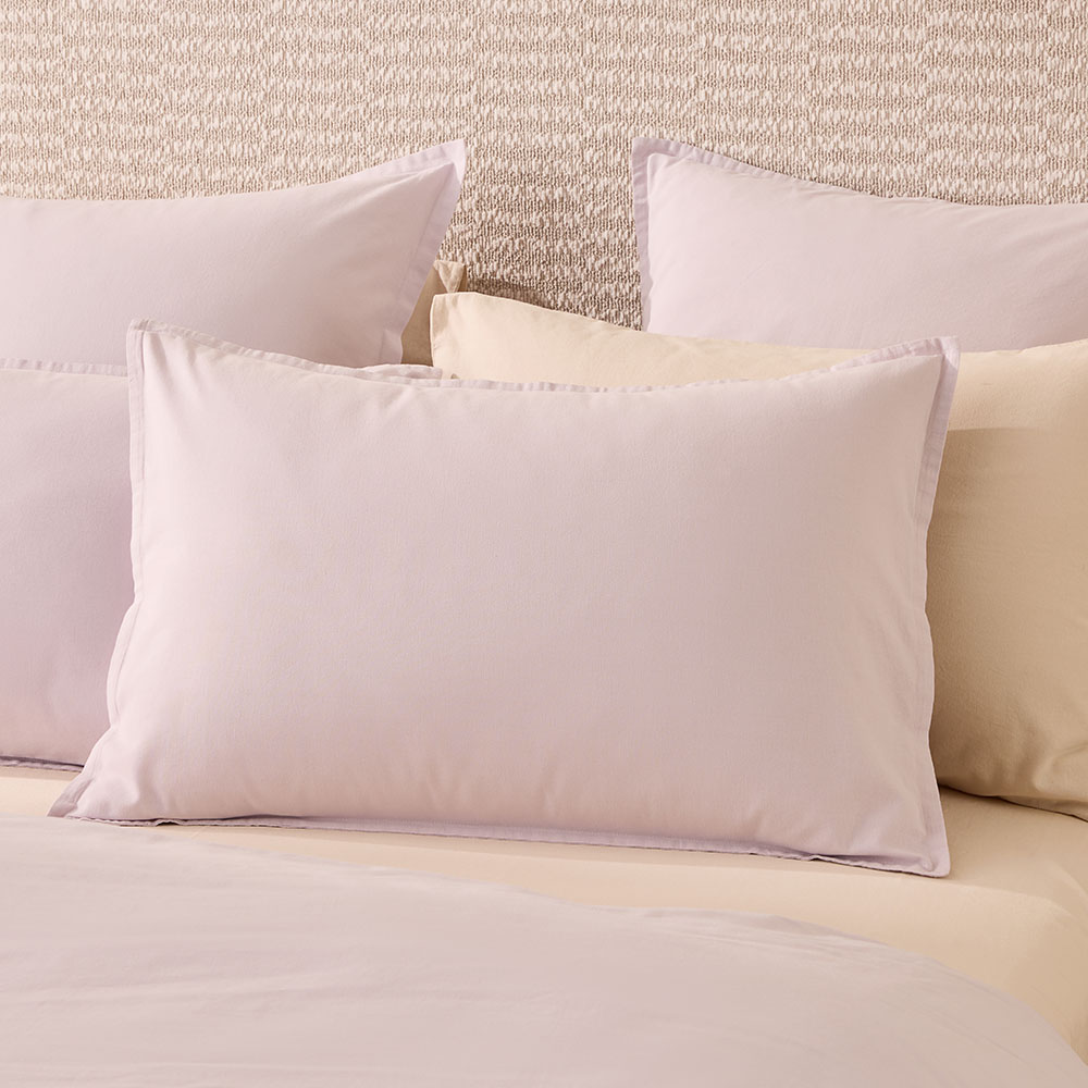 Relaxed Linen Look Lavender Quilt Cover Set + Separates | Adairs