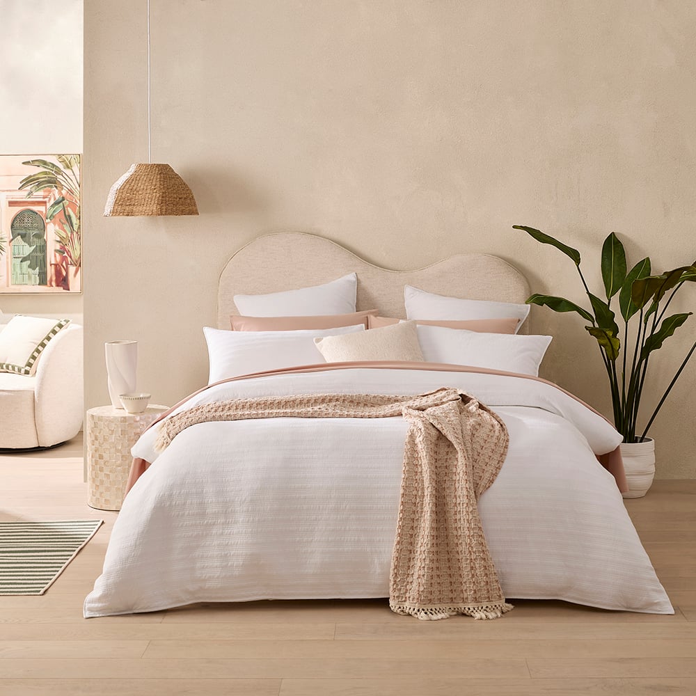Ashton White Stonewashed Quilted Quilt Cover Separates | Adairs