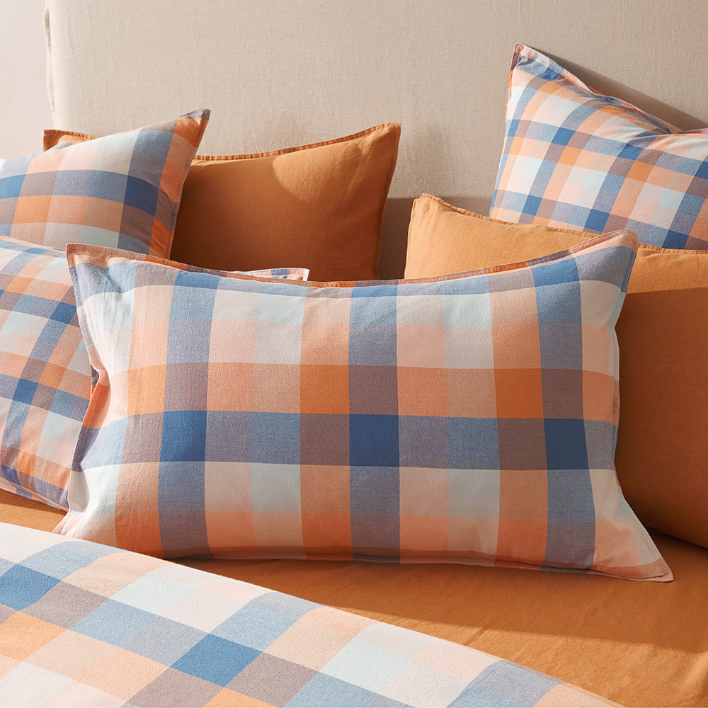 Yarn Dye Earth Check Quilt Cover Set + Separates | Adairs