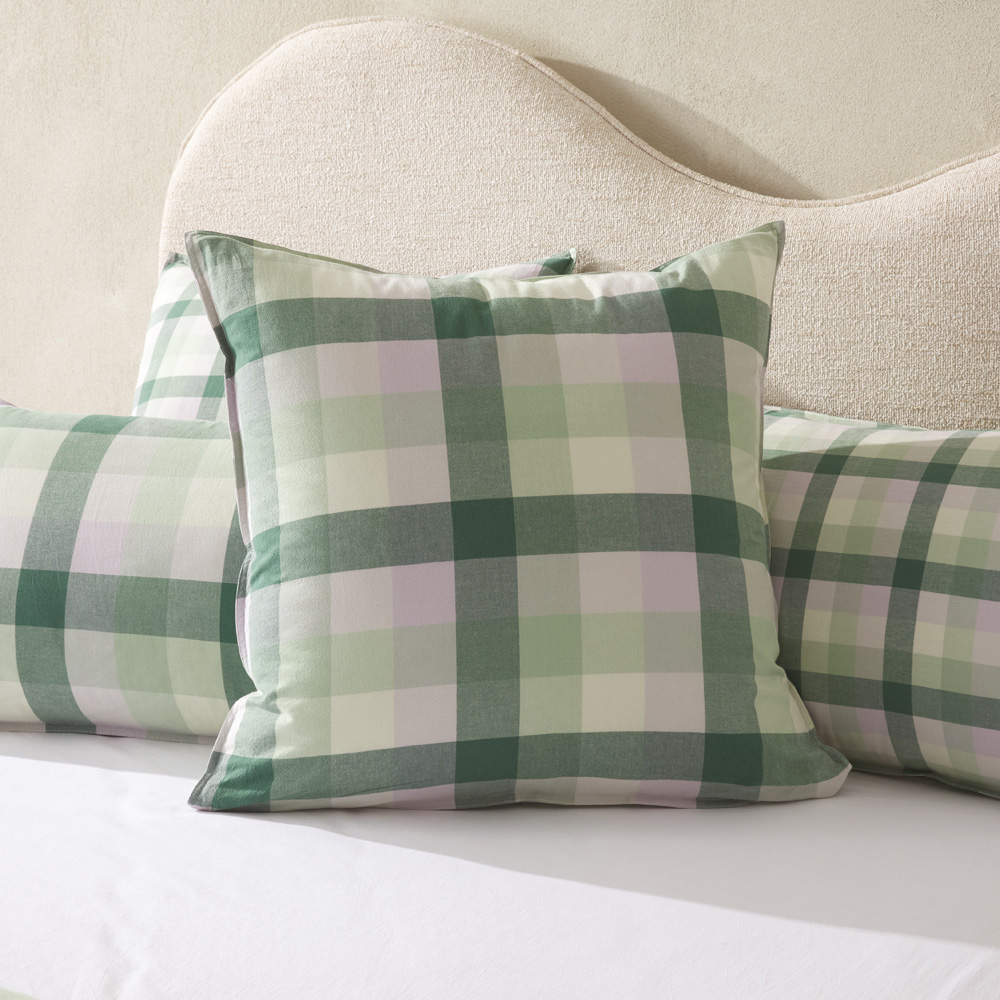 Yarn Dye Green Check Quilt Cover Set + Separates | Adairs
