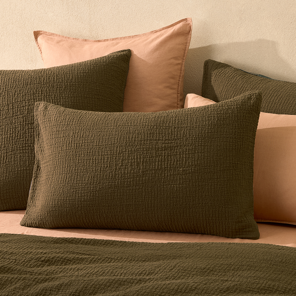 Aspen Olive Quilt Cover Set + Separates | Adairs