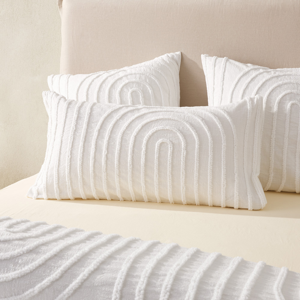 Kori White Tufted Quilt Cover Separates | Adairs