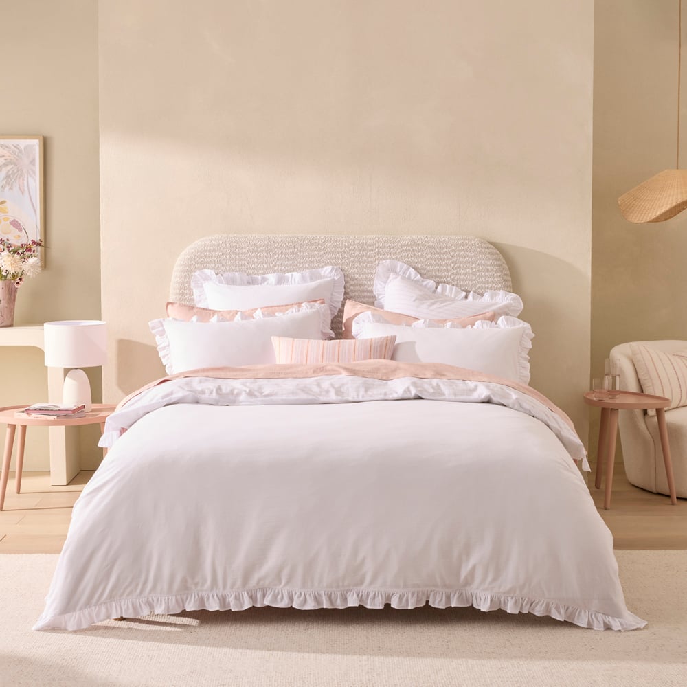 Ruffle Dusty Blue Quilt Cover Set + Separates | Adairs