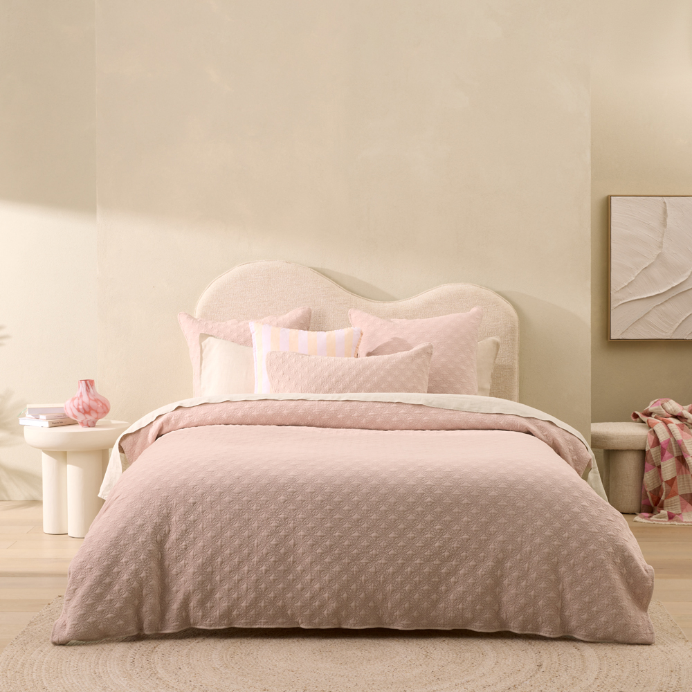 Lillian Dusty Rose Quilted Quilt Cover Separates | Adairs