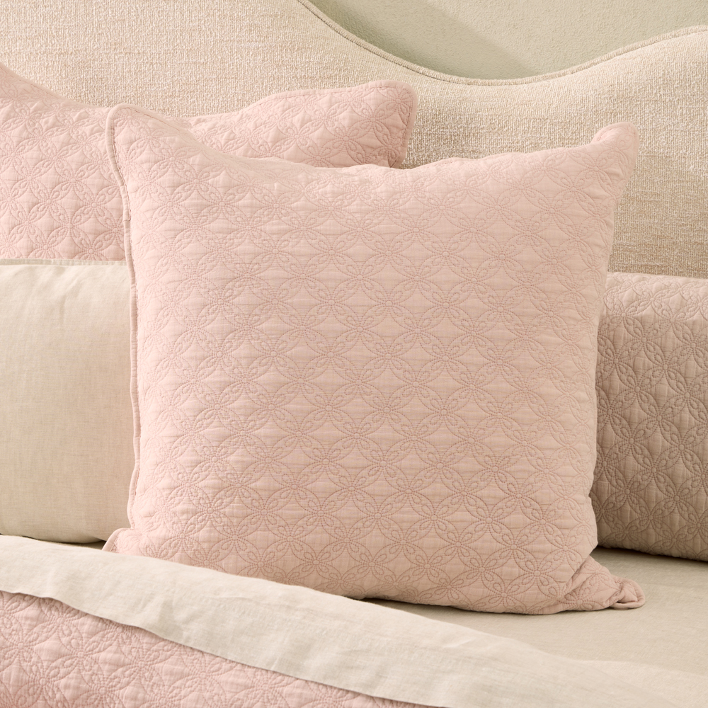 Lillian Dusty Rose Quilted Pillowcases | Adairs