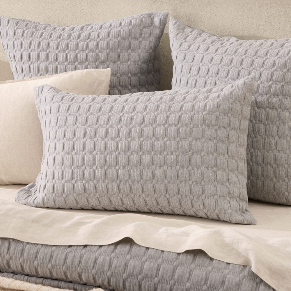 Austin Grey Marle Jersey Quilted Pillowcases | Adairs