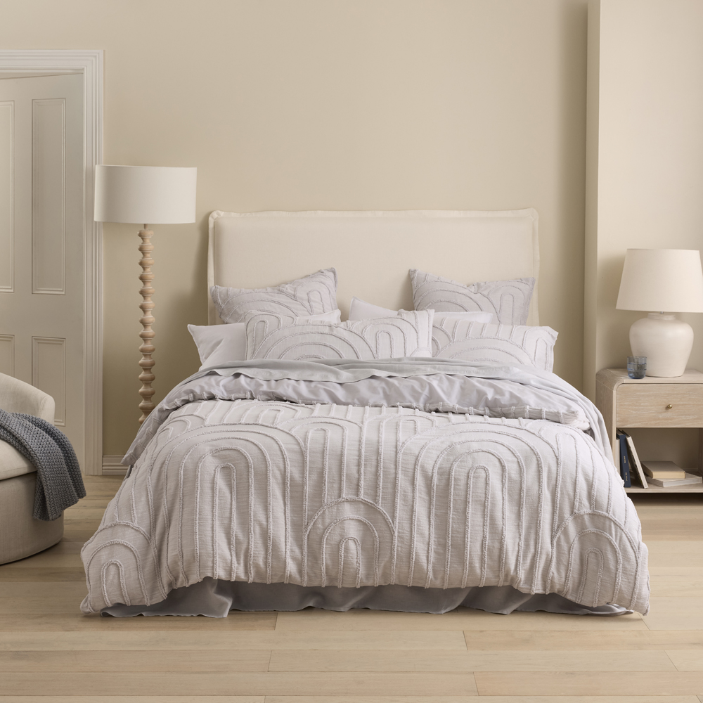 Archie Tufted Dove Quilt Cover Separates | Adairs