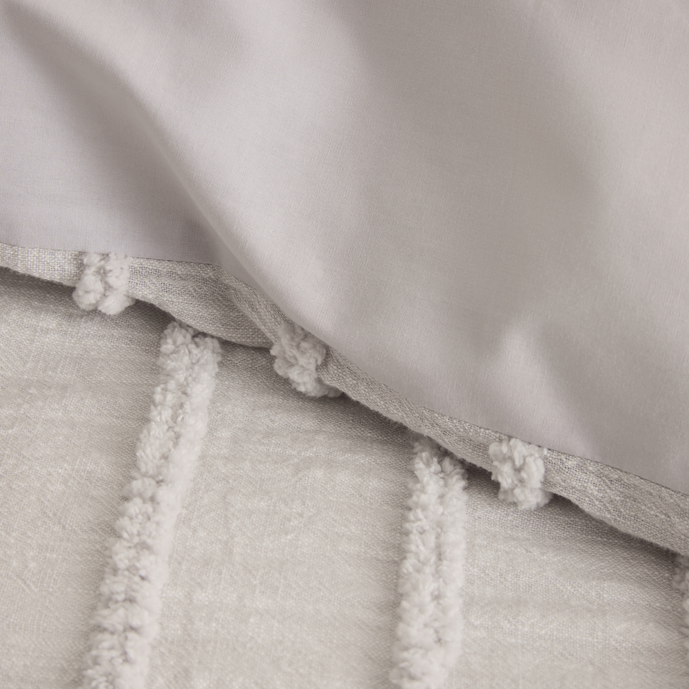 Archie Tufted Dove Quilt Cover Separates | Adairs