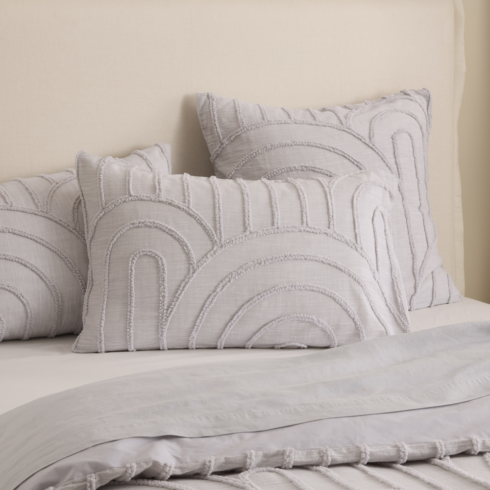 Archie Tufted Dove Pillowcases | Adairs