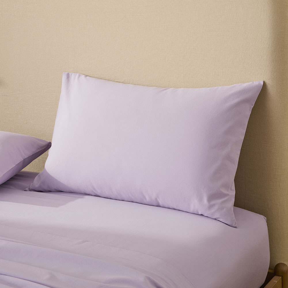 Stonewashed Cotton Lilac Sheet Separates | Adairs