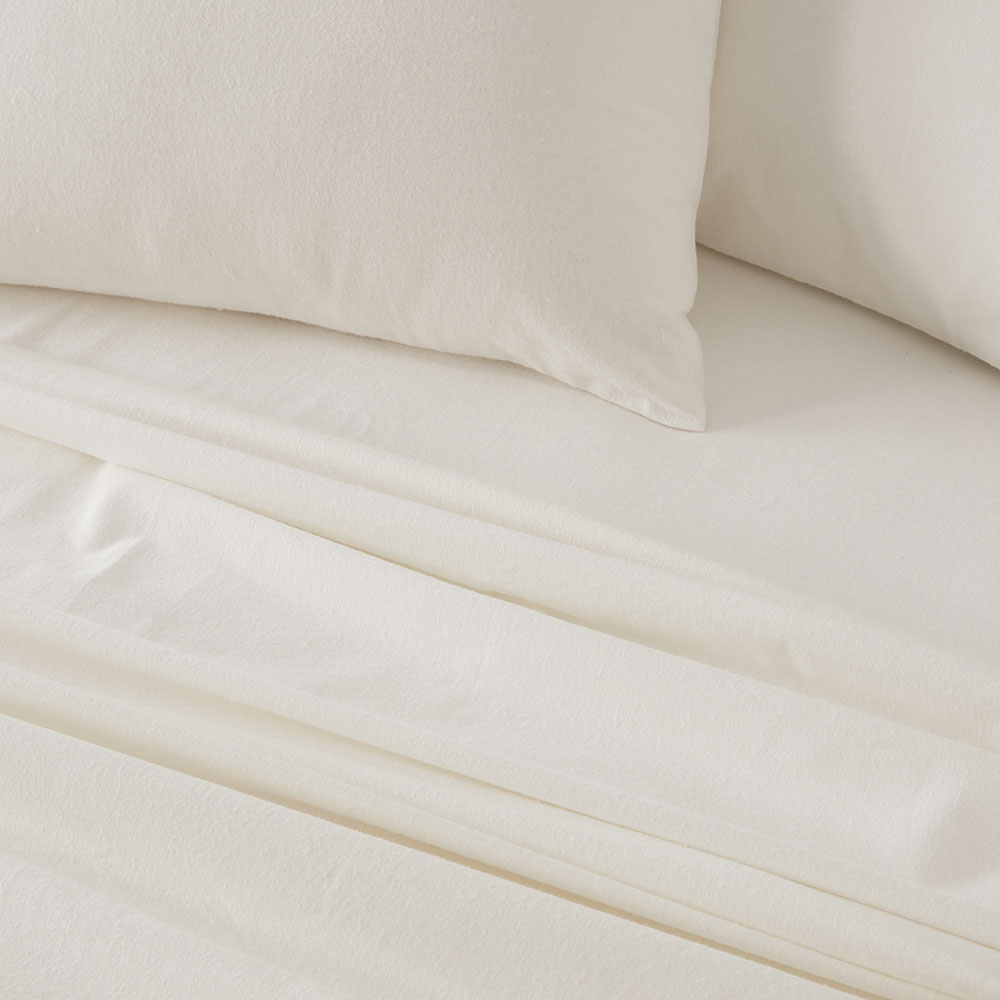 Flannelette White Plain Dye Sheet Set | Adairs