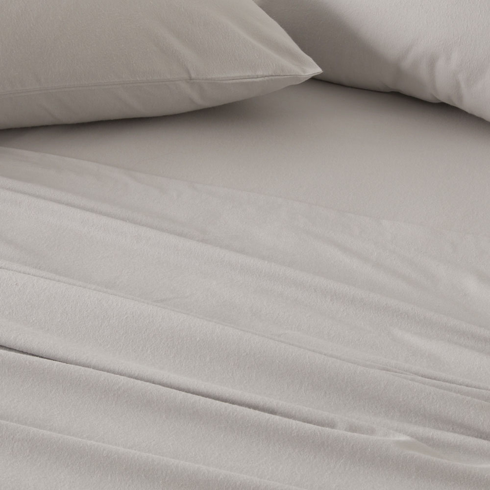 Flannelette Silver Plain Dye Sheet Set | Adairs