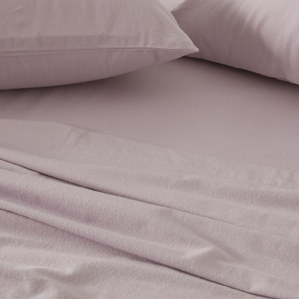 Flannelette Lilac Plain Dye Sheet Set | Adairs
