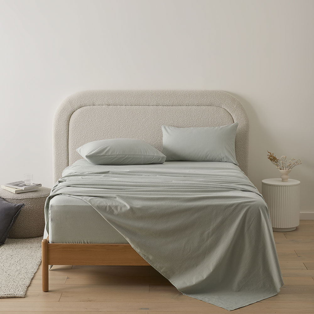 Flannelette Eucalyptus Plain Dye Sheet Set | Adairs