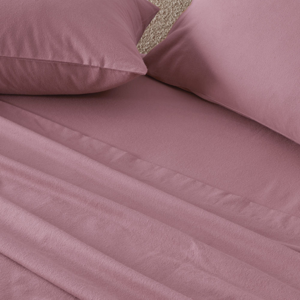 Flannelette Mauve Plain Dye Sheet Set | Adairs