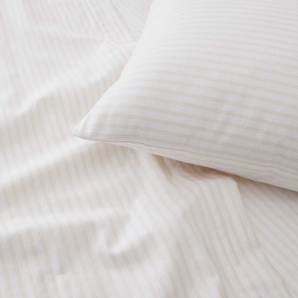 Flannelette Printed Sand Stripe Sheet Set | Adairs