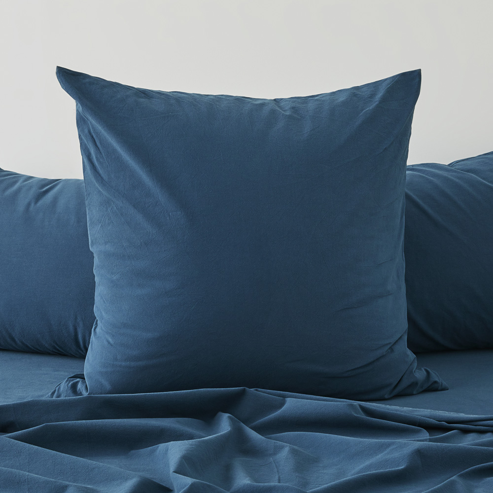 Stonewashed Cotton Petrol Blue Sheet Separates | Adairs