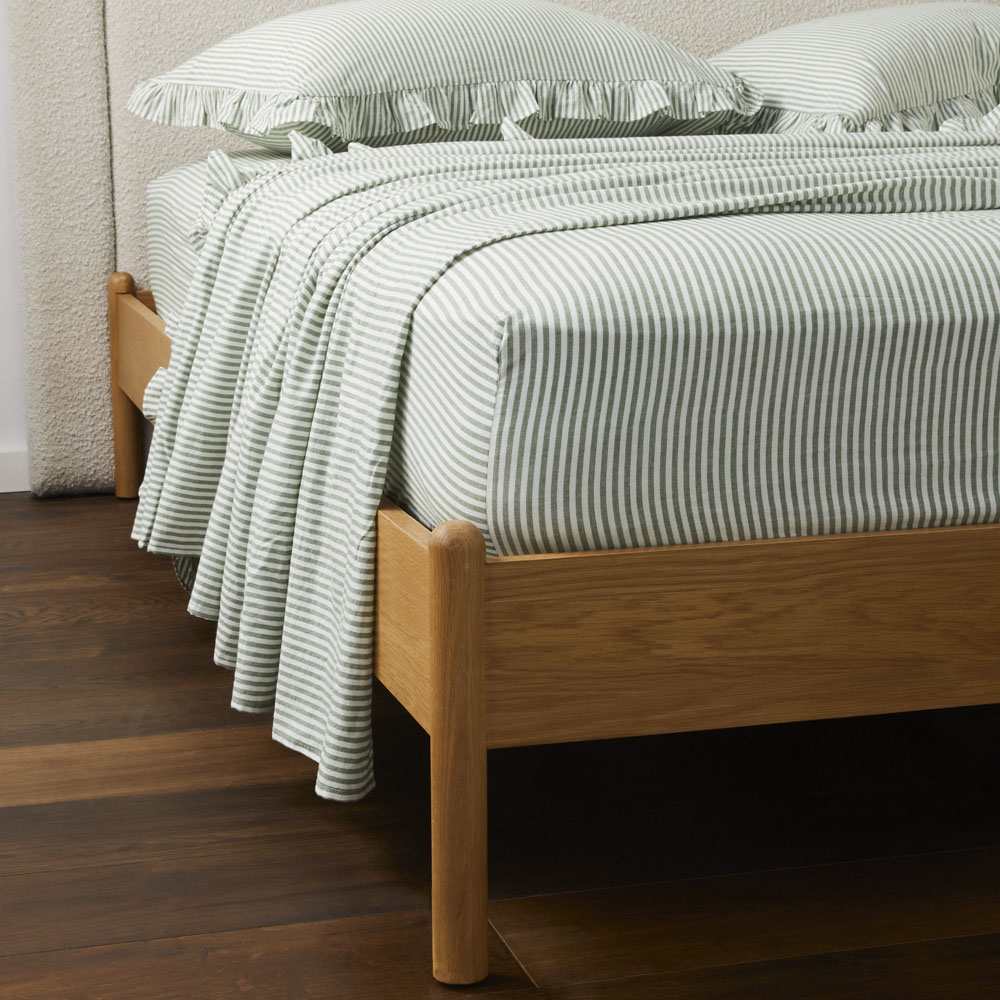Ruffle Gumleaf Stripe Sheet Set | Adairs