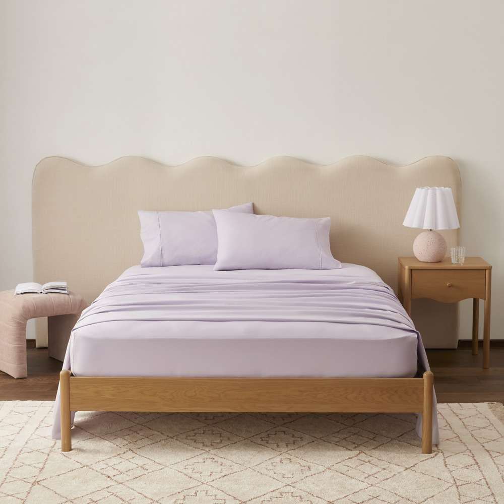 Fresh Cotton Percale Misty Lilac Sheet Set | Adairs