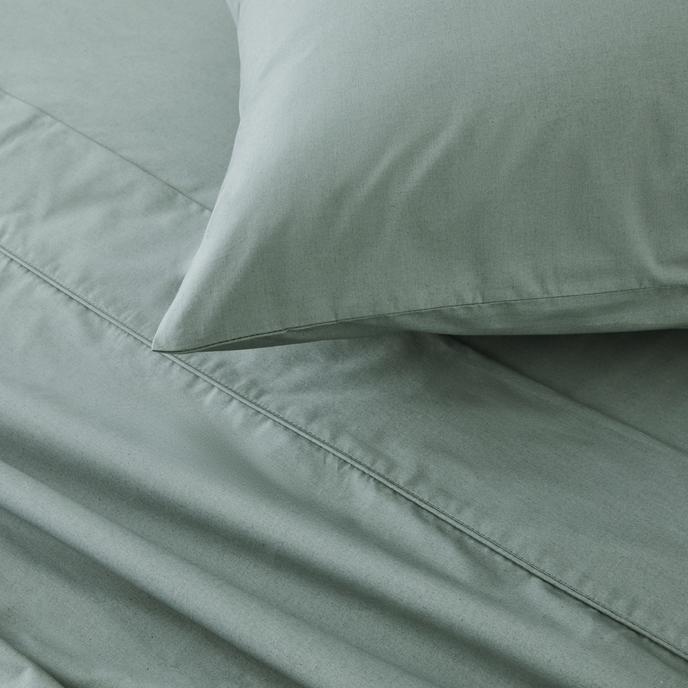 Fresh Cotton Percale Sea Green Sheet Set | Adairs